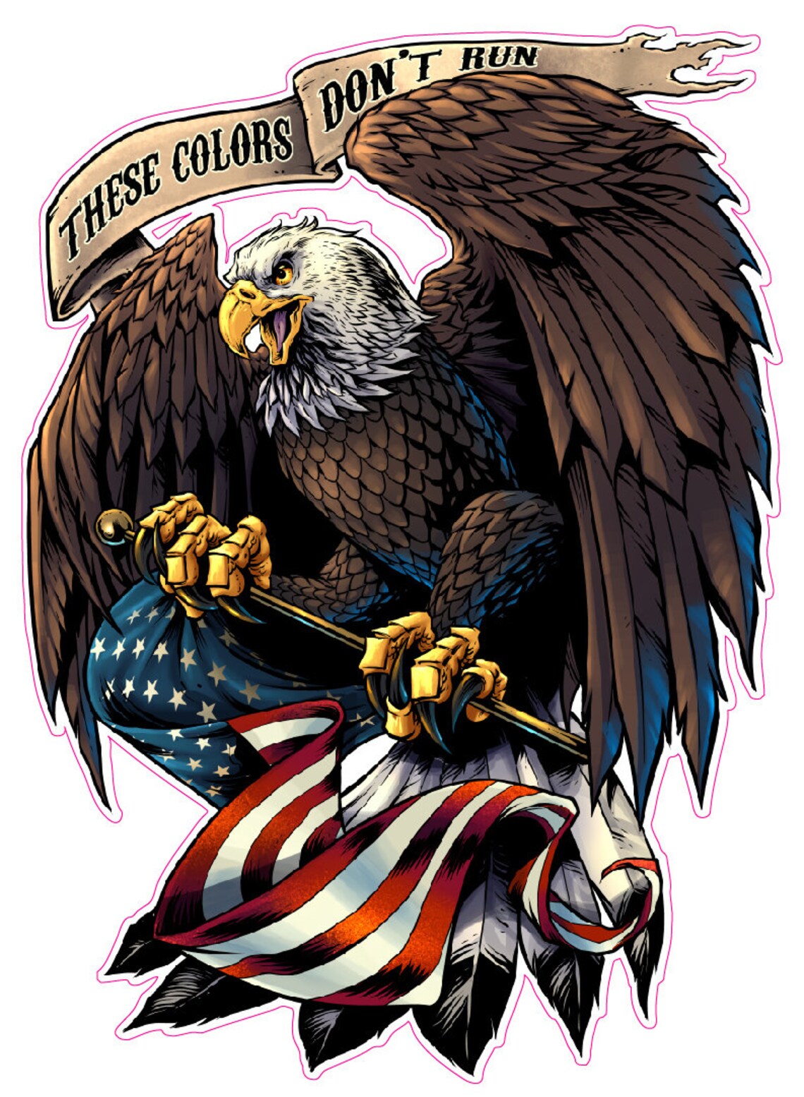 American Eagle With Flag These Colors Don't Run Decal - Etsy