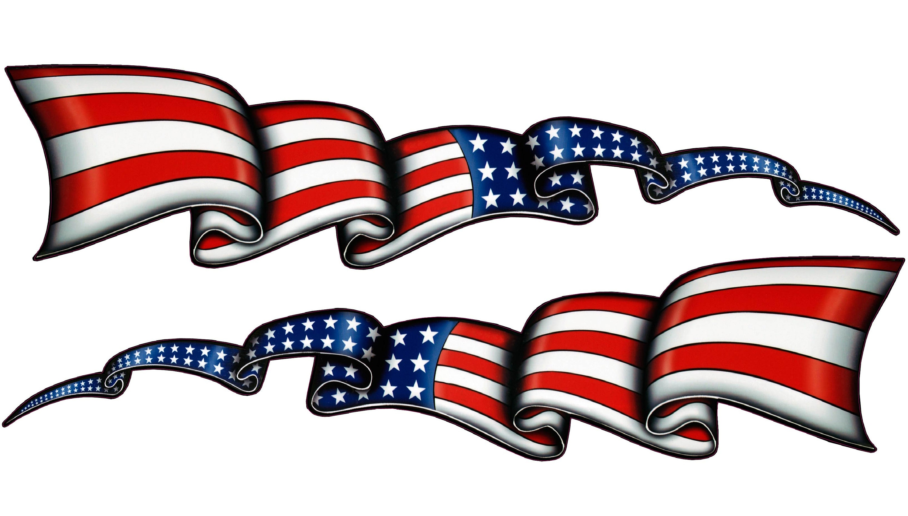 Waving American Flag Stripes Pairs Decals Sticker Etsy