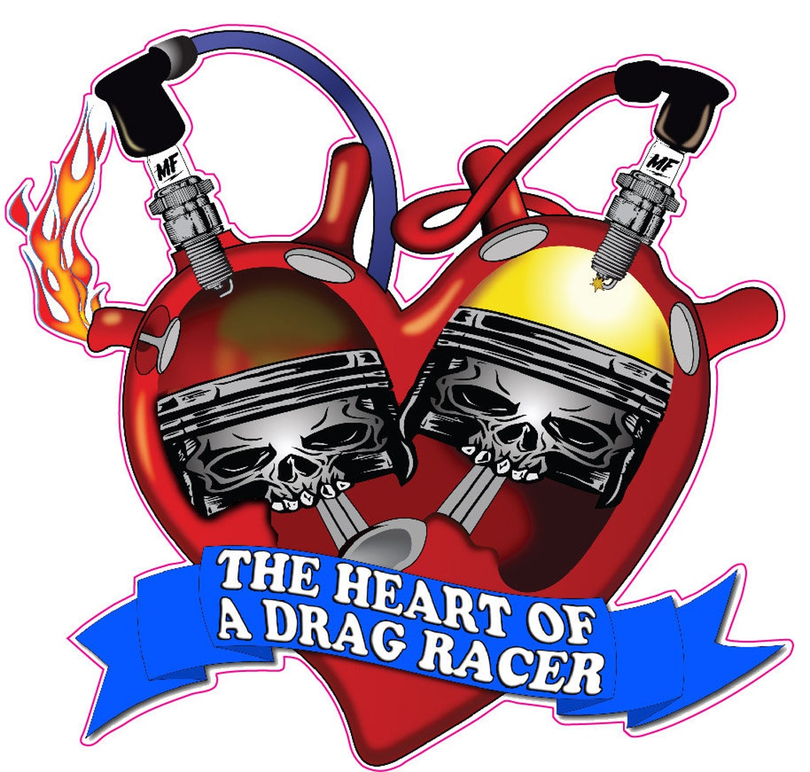 The Heart of a Drag Racer Decal | Etsy