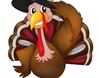 Thanksgiving Turkey Jumping for Joy Wall or Window Decor Decal - Etsy