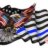 Thin Blue Line Law Enforcement American Flag Eagle Decal - Etsy