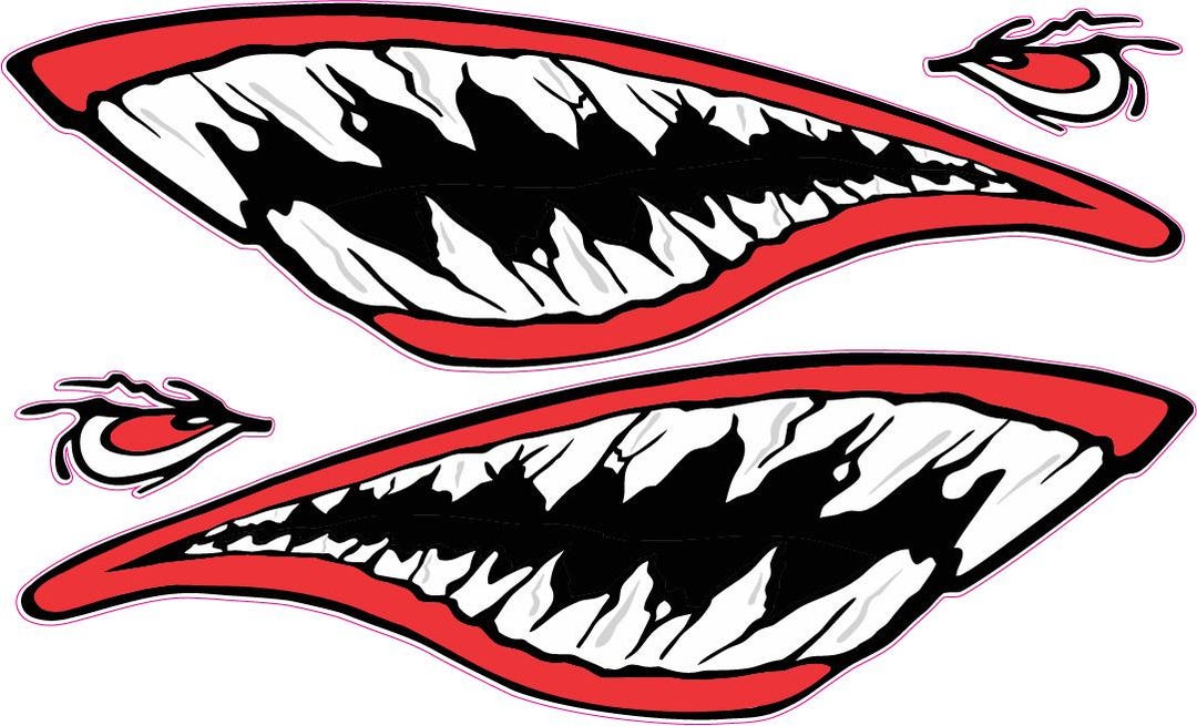 Shark Teeth Mouth Pair Decal Sticker - Etsy