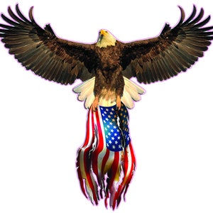 America Strong American Flag Bald Eagle Decal Sticker - Etsy