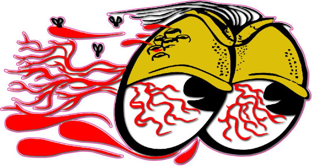 Hotrod Mean Eyeballs Decal Sticker - Etsy