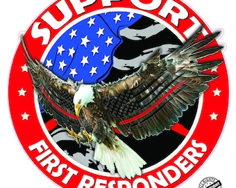 We Support Our First Responders American Flag Eagle Decal | Etsy