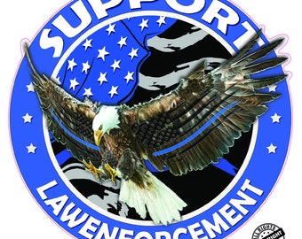 We Support Our Law Enforcement American Flag Eagle Decal | Etsy