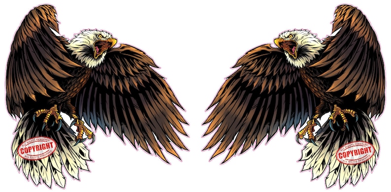 Screaming Bald Eagle Pairs Decal - Etsy