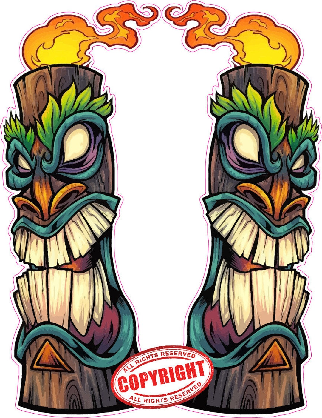 Tiki God V2 Totem Pairs Decals - Etsy