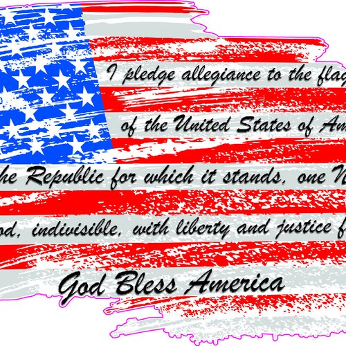 American Flag National Anthem Decal Sticker | Etsy