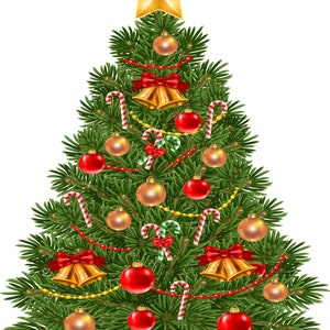 Build a Christmas Tree Candy Canes and Bells Wall Decor Decal - Etsy