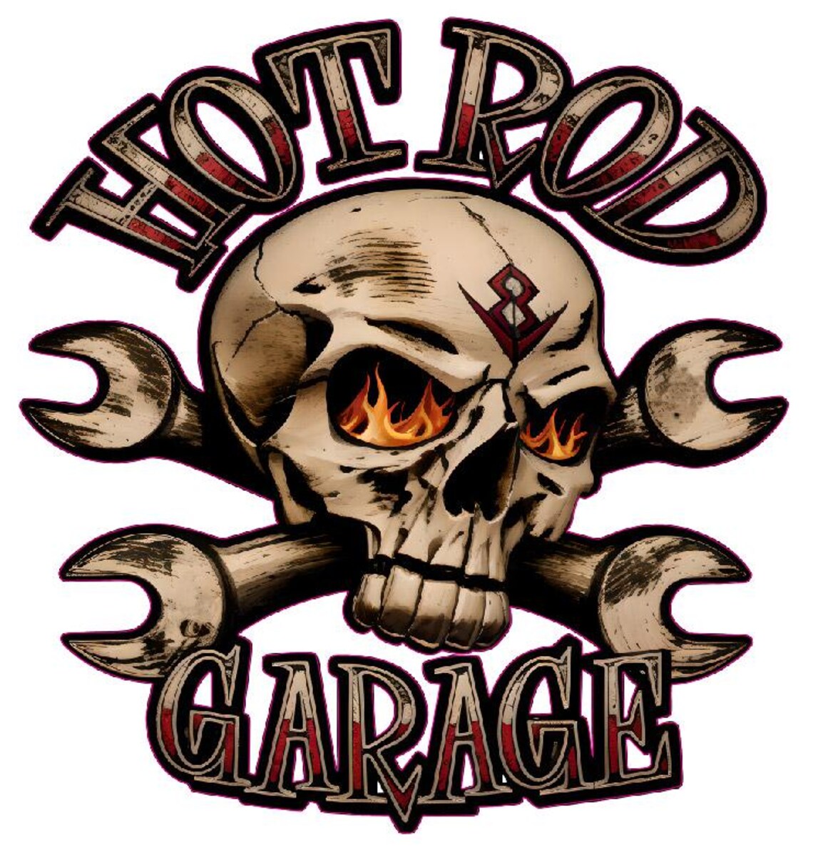 Hot Rod Garage Skull Version 2025 Decal Sticker - Etsy
