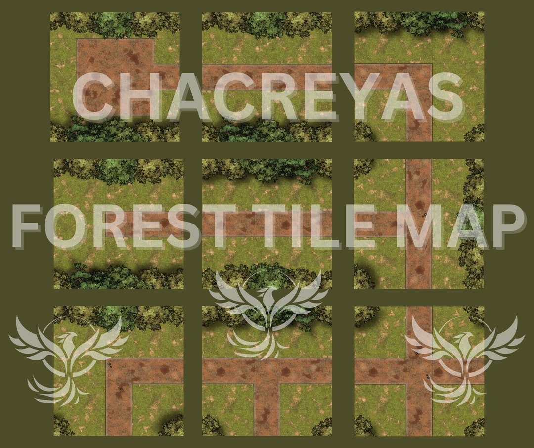 Seamless Forest Table Top RPG Battle Map Tiles - Have Grid and No Grid ...