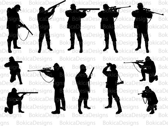 Hunters Silhouettes Clipart Hunters SVG Hunters Png Hunters | Etsy