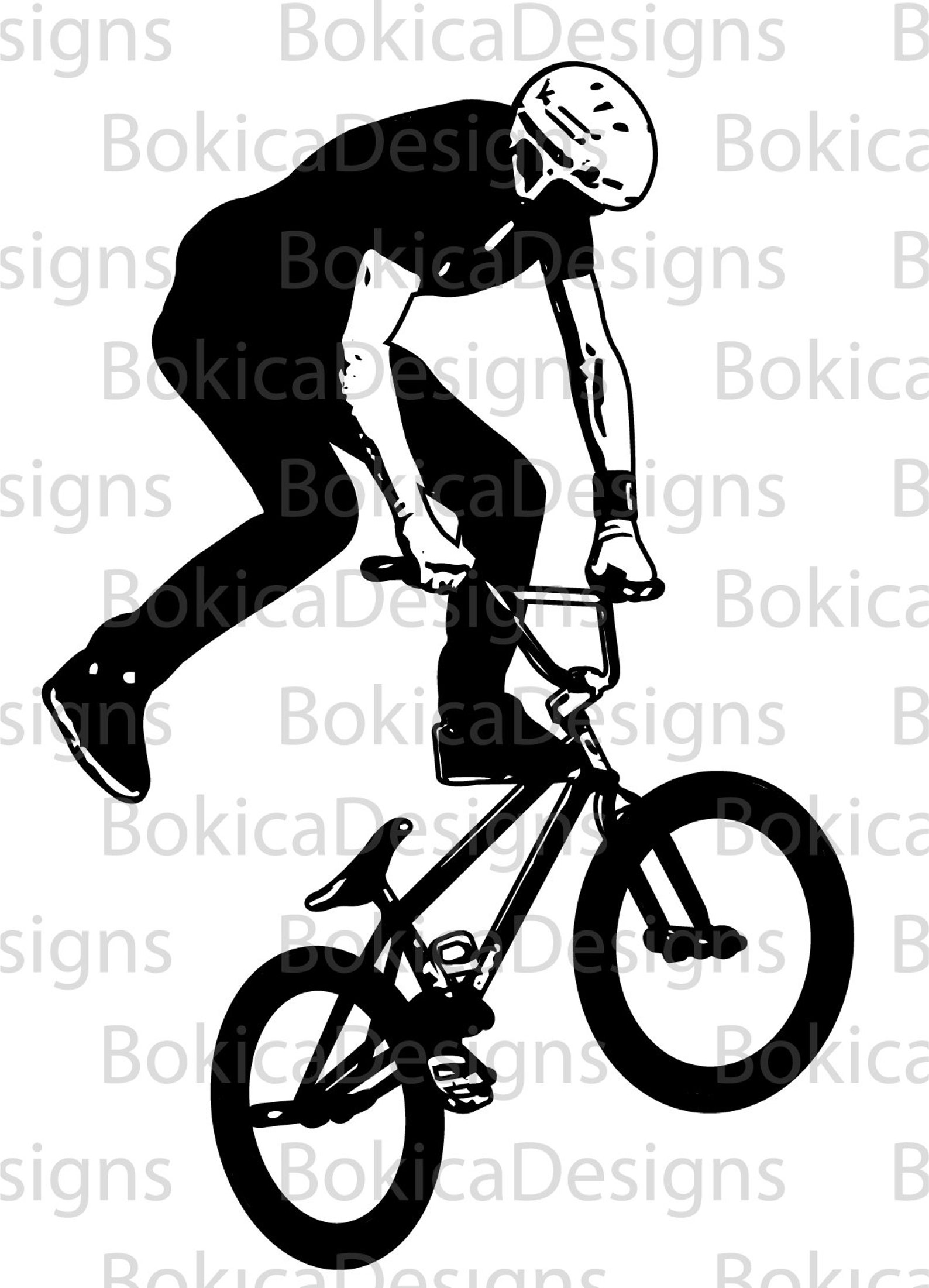 Set of 8 BMX cyclists sketch vector illustration eps SVGPDF | Etsy