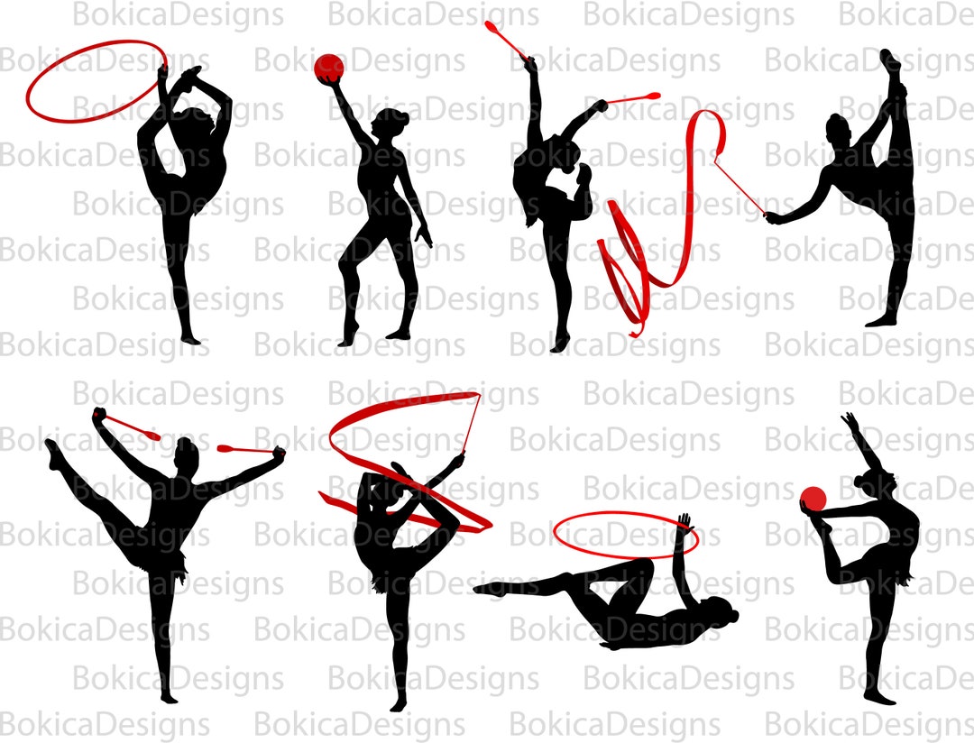 Rhythmic Gymnastics Silhouette, Rhythmic Gymnastics Clipart, Rhythmic ...