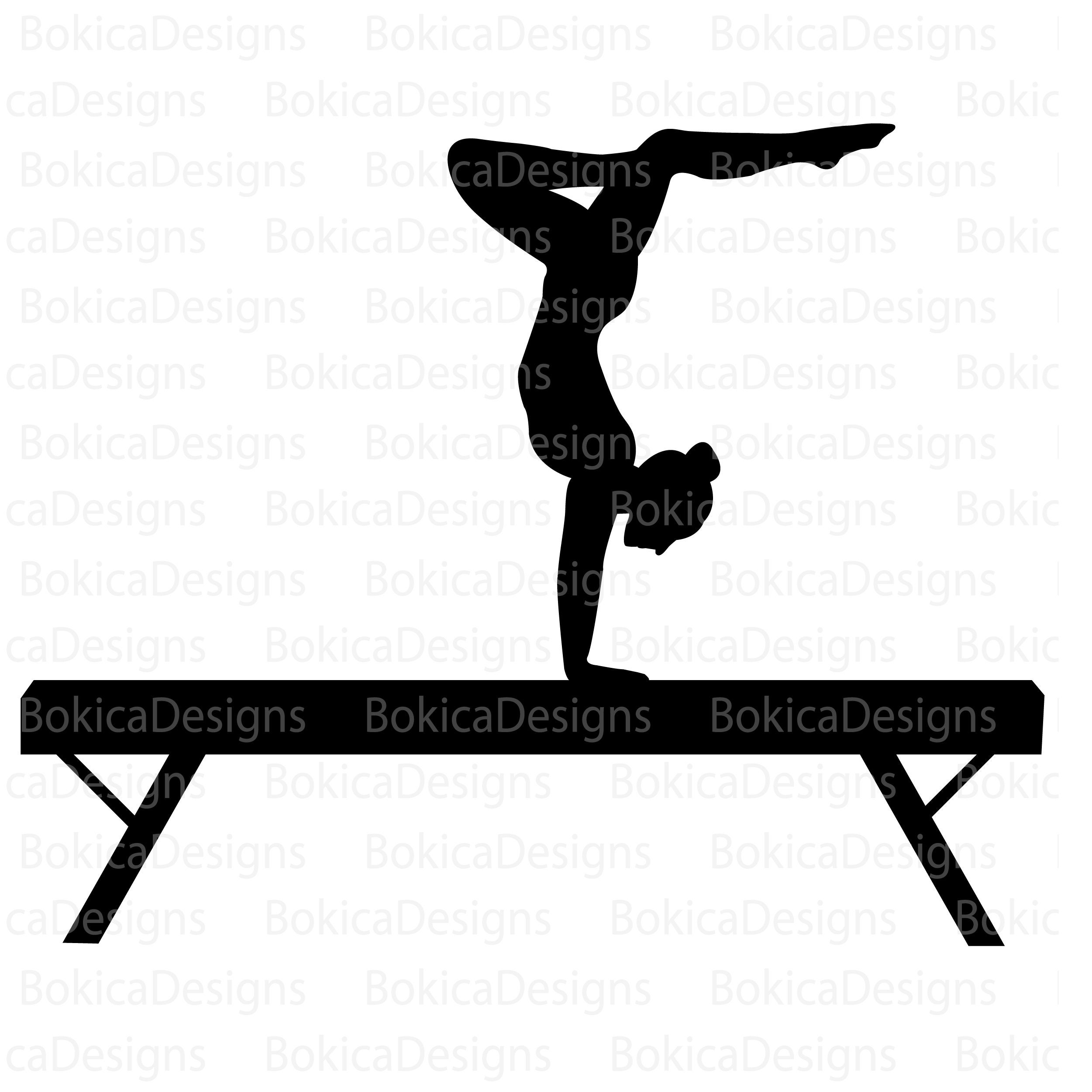 Gymnastics Silhouettes, EPS, DXF, SVG, Pdf, High Resolution 300ppi Jpg ...