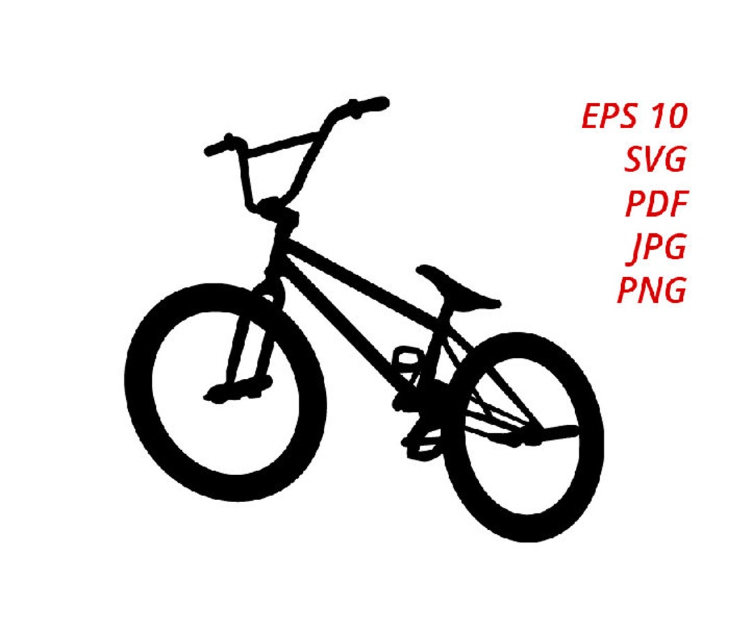 Simple BMX Bike Silhouette, Vector File EPS, SVG, Pdf. Hi-res Jpg Png ...
