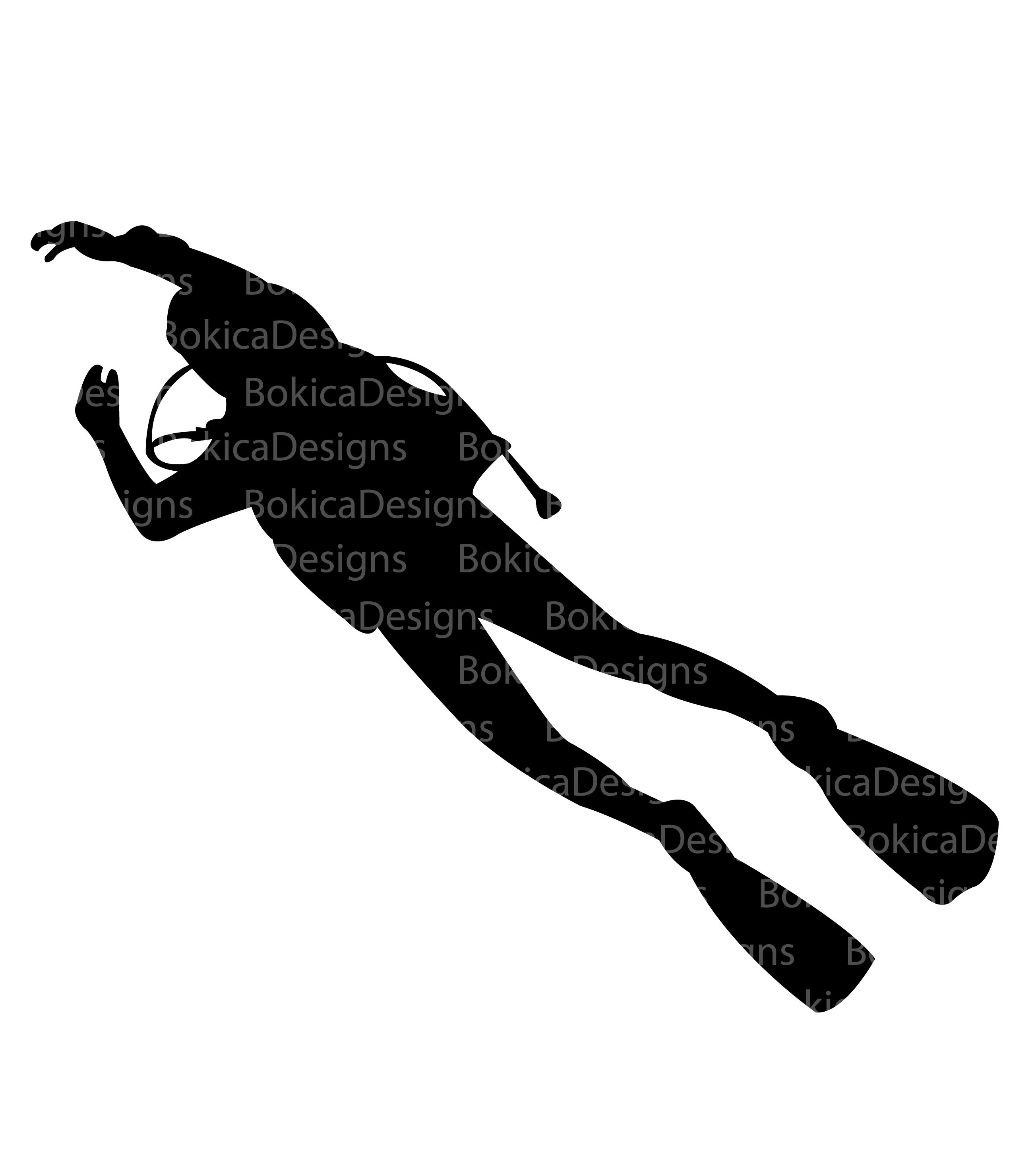 Scuba Divers Silhouettes Svg,eps,dxf,pdf Vector Artwork,printable,easy ...