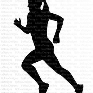 Female Sprinter Silhouettes, Female Sprinter Clipart, Female Sprinter ...