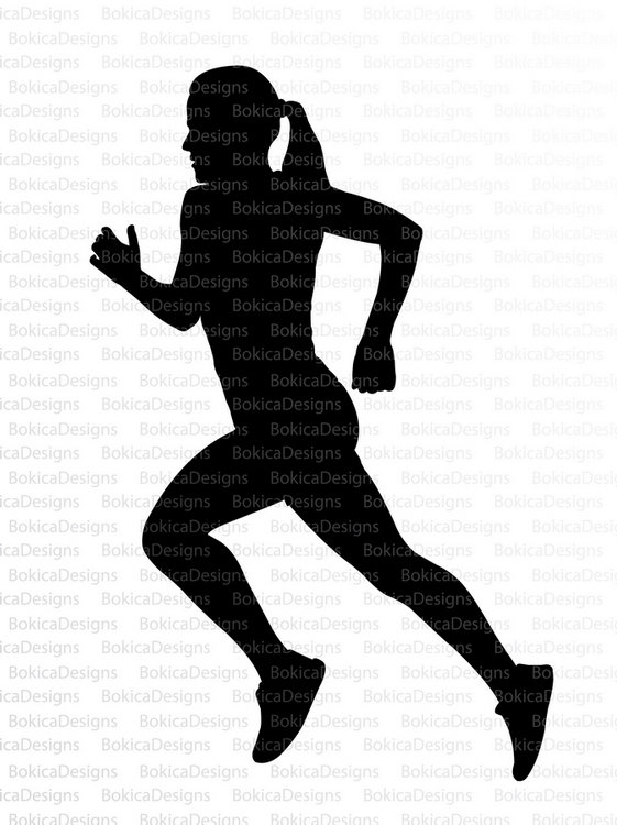Female Sprinter Silhouettes, Female Sprinter Clipart, Female Sprinter ...