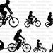 Family CYCLING Collection of Family Cycling Silhouettes ,family Cycling ...