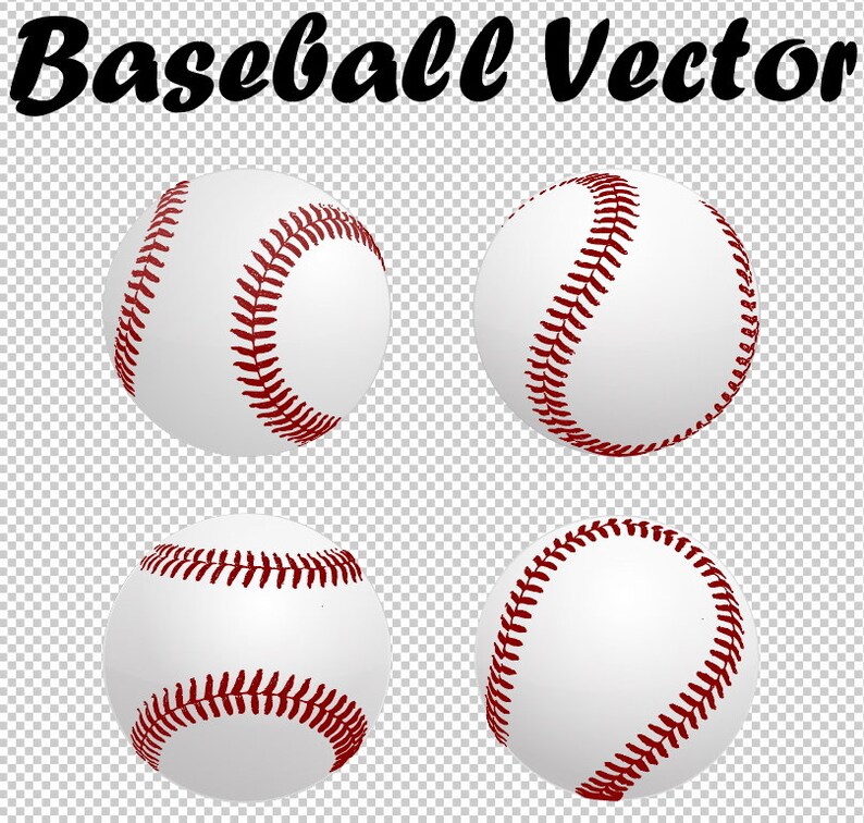 Baseball Balls Realistic Vector EPS File PDF File High - Etsy