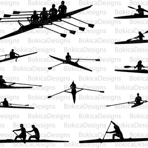 Rowing Silhouette, Rowing Clipart,rowing EPS, Rowing SVG, Rowing Dxf ...