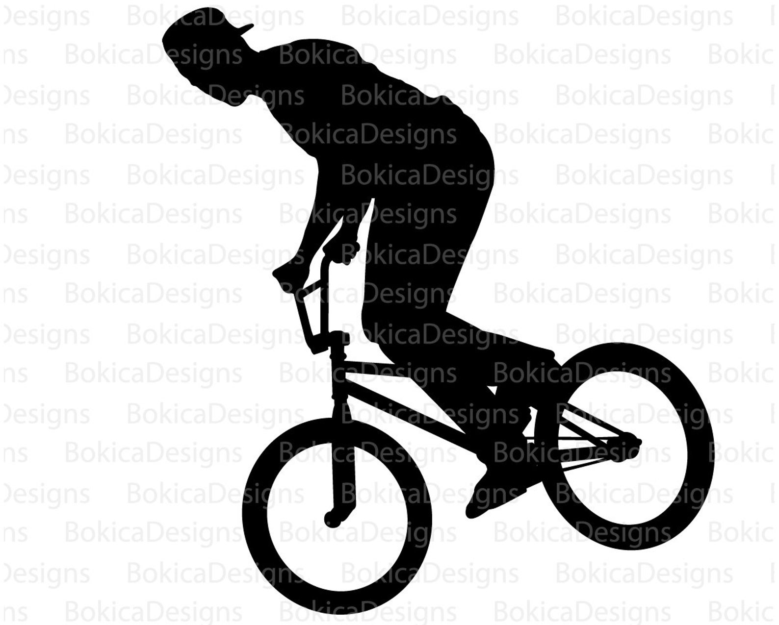 BMX Stunt Bicyclists Silhouettes Svg,eps,dxf,pdf Vector Artwork ...