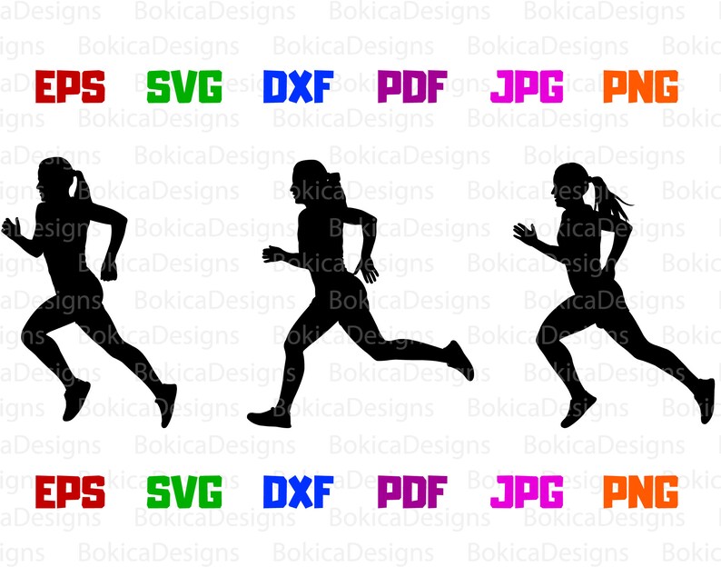 Female Sprinter Silhouettes, Female Sprinter Clipart, Female Sprinter ...