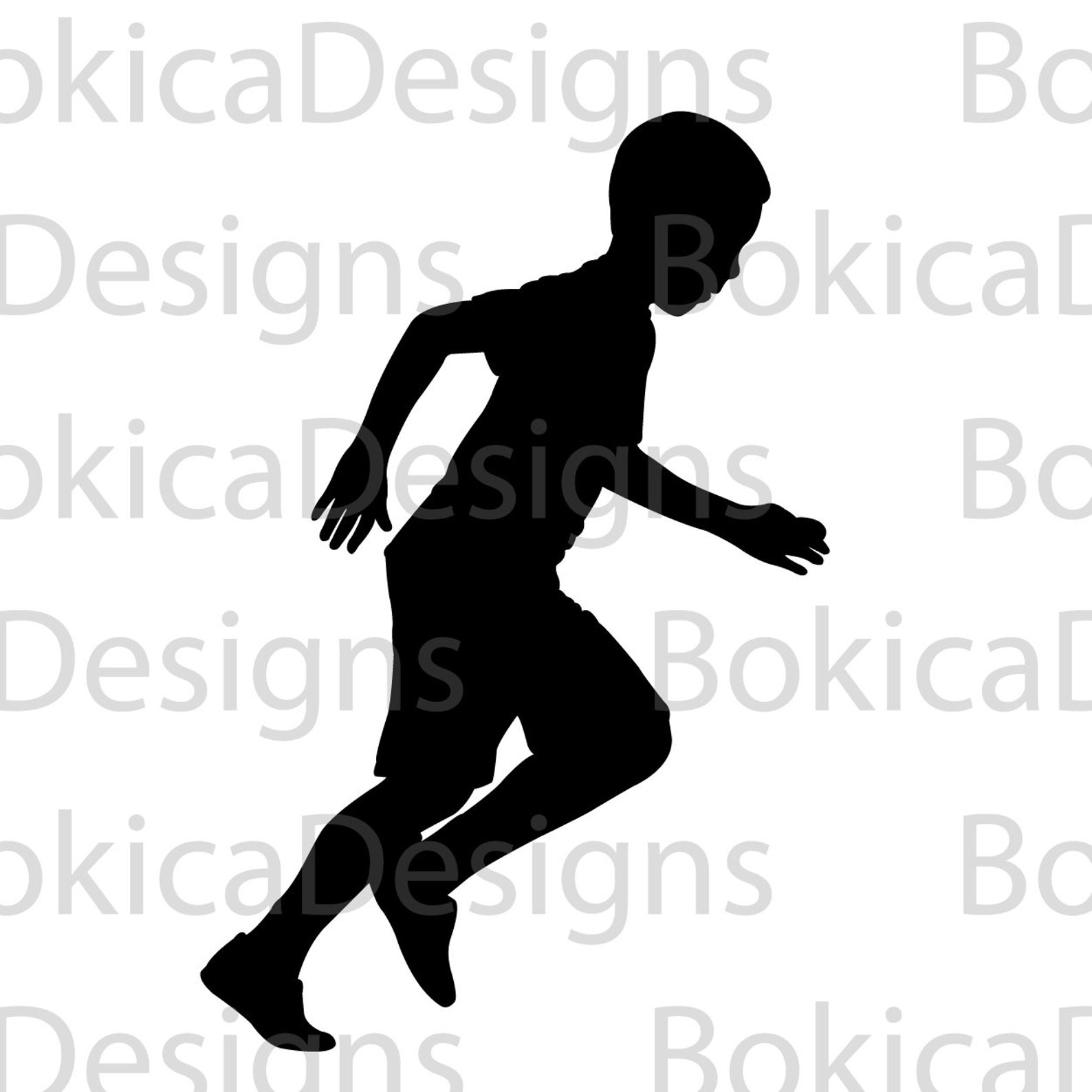 Kids Running Silhouette, Kids Running Clipart, Kids Running SVG, Kids ...