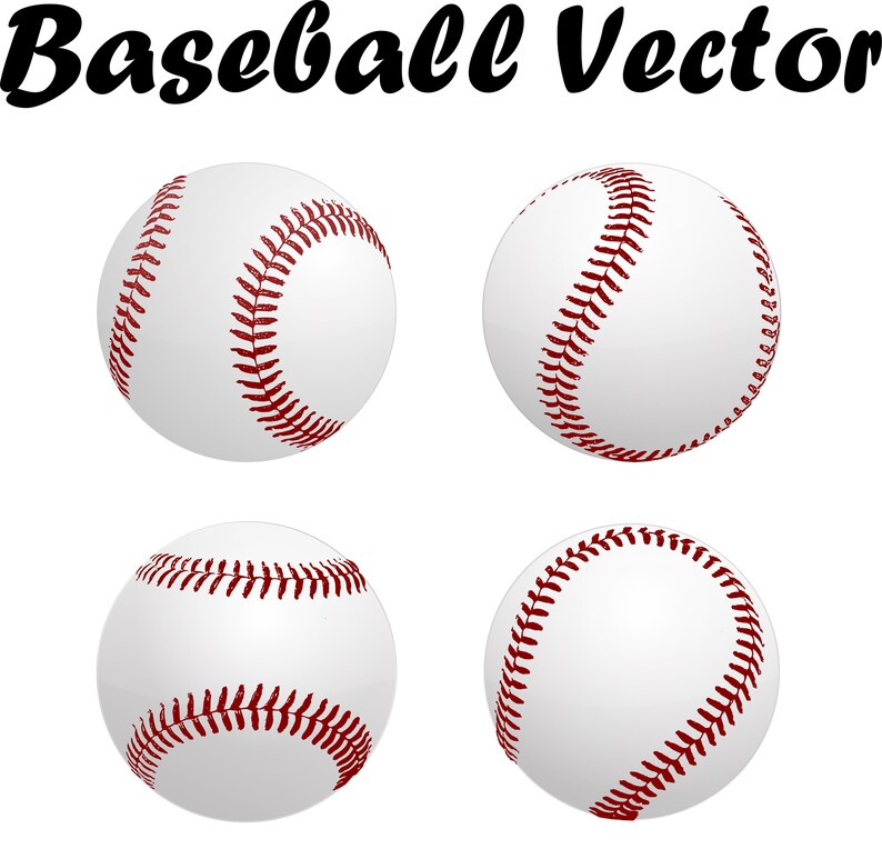 Pelotas de béisbol: archivo EPS vectorial realista, archivo PDF Jpg y ...