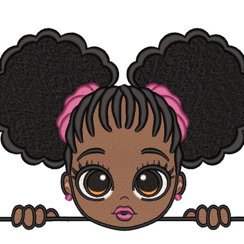 Black Girl Embroidery Design 5 Sizes Instant Download - Etsy