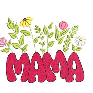 Mama Flower Embroidery Design, 5 Sizes, Instant Download - Etsy