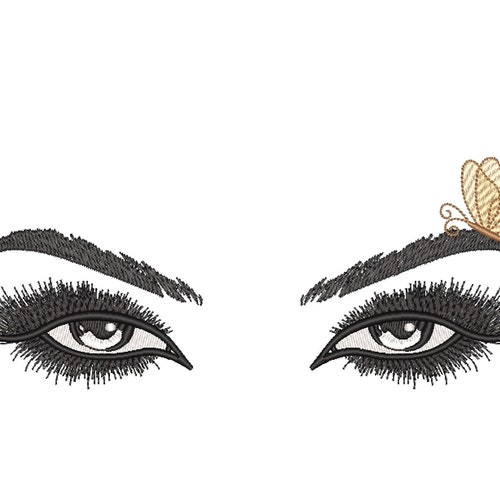 Eyes Machine Embroidery Design Eyelashes Embroidery Design 6 - Etsy