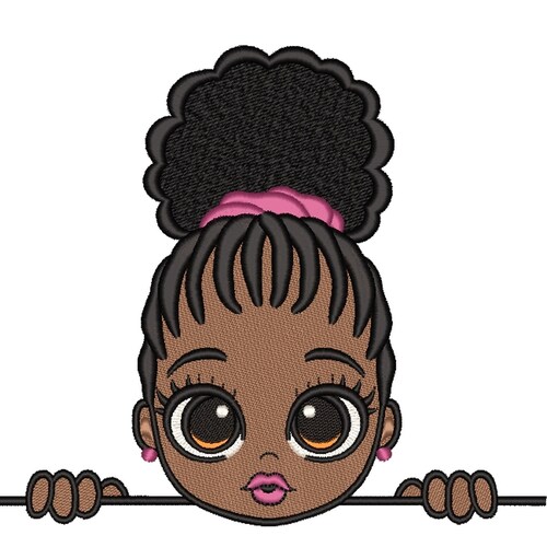 Black Girl Embroidery Design 5 Sizes Instant Download - Etsy
