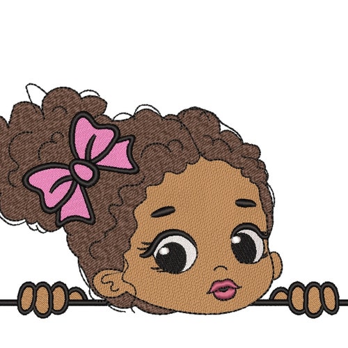 Black Girl Embroidery Design 5 Sizes Instant Download - Etsy