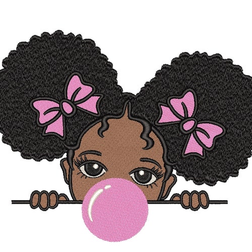 Black Girl Embroidery Design 4 Sizes Instant Download - Etsy