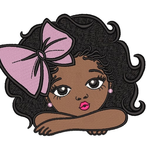 Black Girl Embroidery Design 5 Sizes Instant Download - Etsy