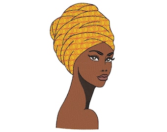 African American Woman Embroidery Design 4 Sizes Instant | Etsy