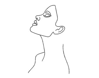 Line Art Woman Embroidery Design - Etsy