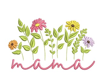 Mama Flower Embroidery Design, 3 Sizes, Instant Download - Etsy