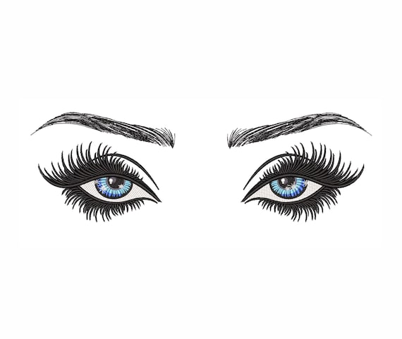 Eyes Embroidery Design Eyelashes Embroidery Design 6 Sizes - Etsy Sweden