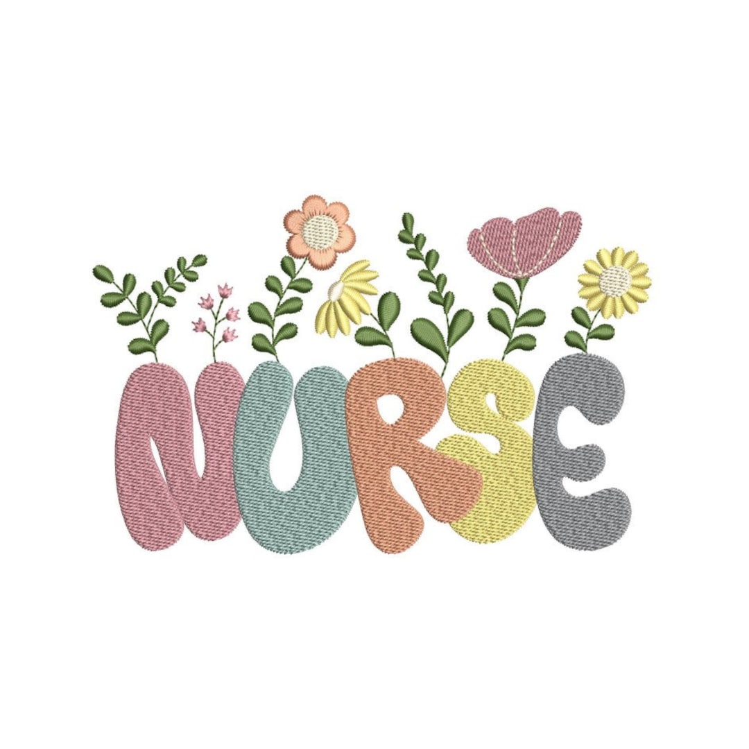 Nurse Flower Embroidery Design, 3 Sizes, Instant Download - Etsy