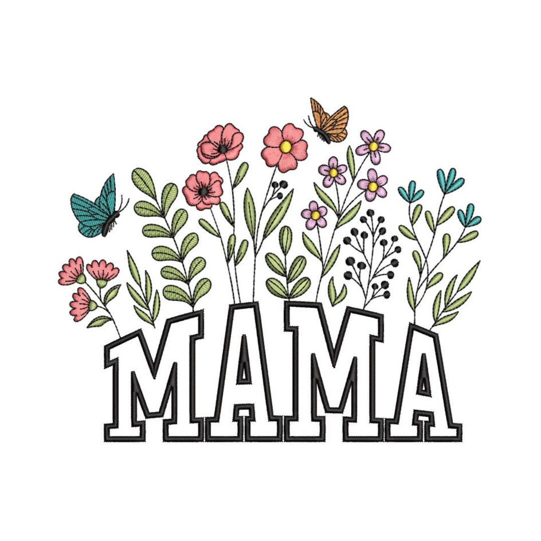 Mama Flower Embroidery Design, 3 Sizes, Instant Download - Etsy
