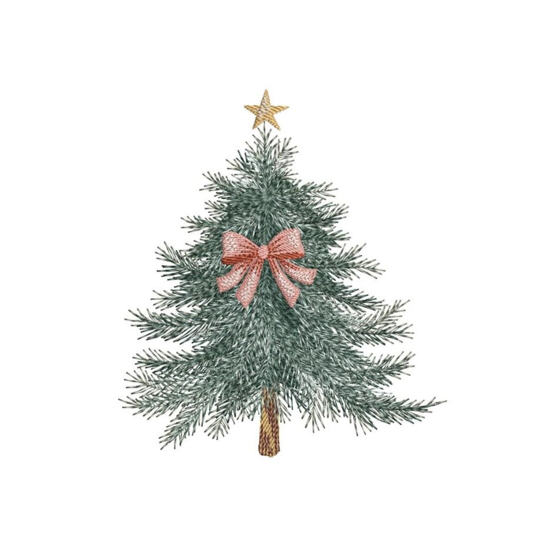 Bow Christmas Tree Embroidery Design, 4 Sizes, Instant Download - Etsy