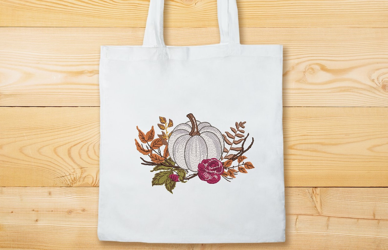 Autumn Pumpkin Embroidery Design, Fall Embroidery File, 4 Sizes ...