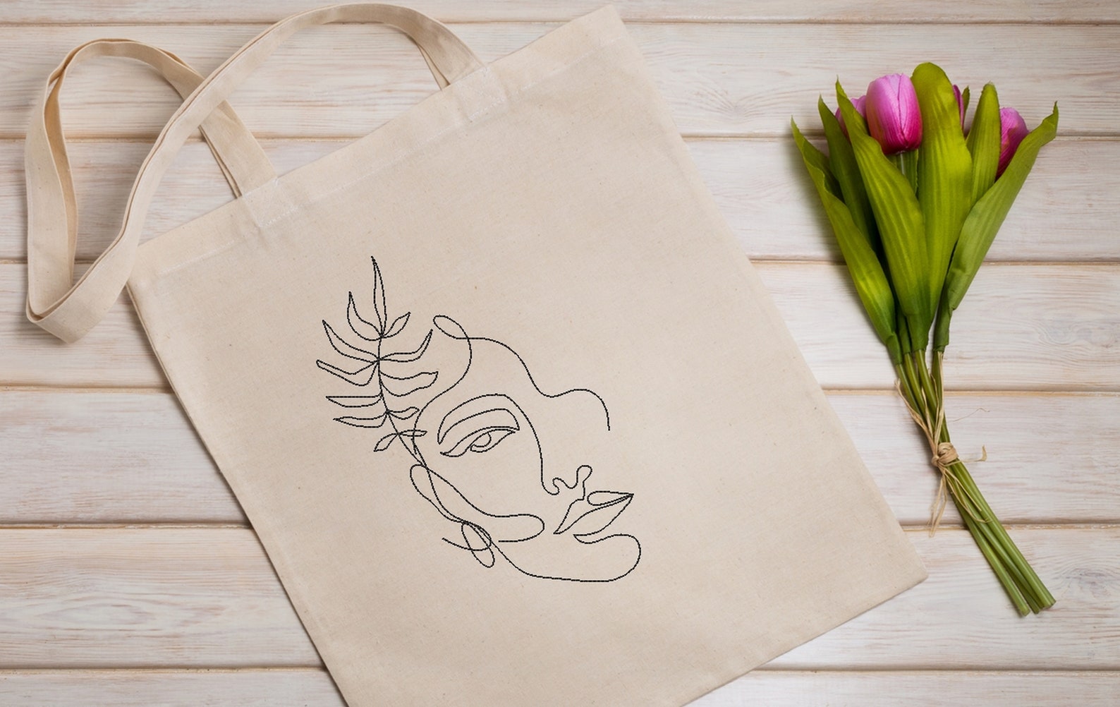 Woman's Face Embroidery Design 5 Sizes Instant Download - Etsy