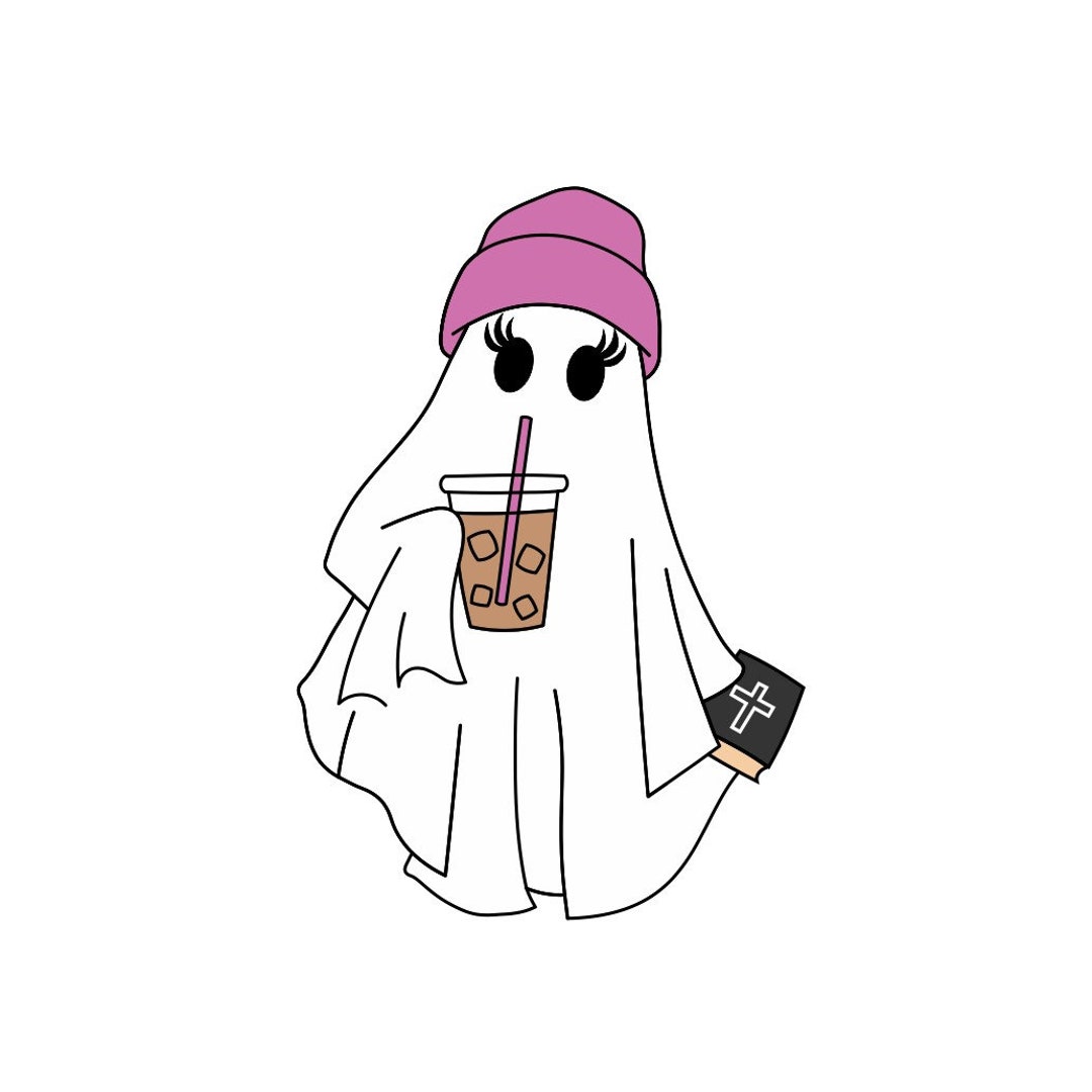 Cute Ghost Drinking Coffee Png, Ghost Ice Coffee Png, Halloween Ghost ...