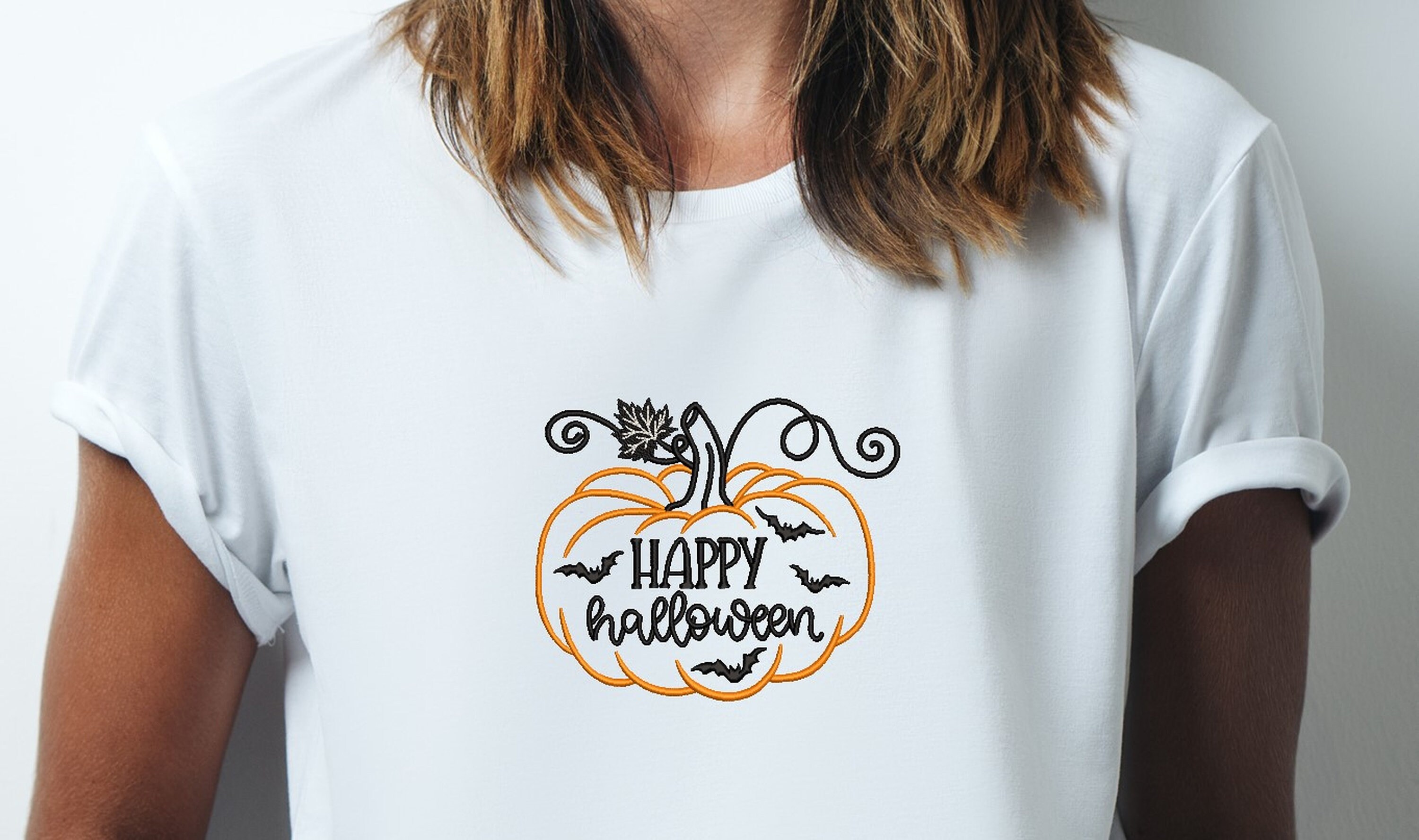 Pumpkin Machine Embroidery Design, Happy Halloween Embroidery File, 4 ...