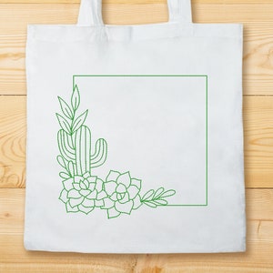 Cactus Frame Embroidery Design, 5 Sizes, Instant Download - Etsy